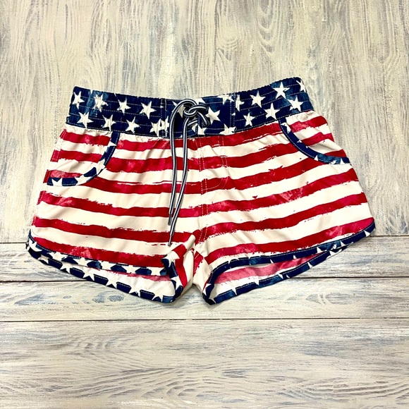 raya sun | Shorts | Raya Sun American Flag Lightweight Womens Swim ...